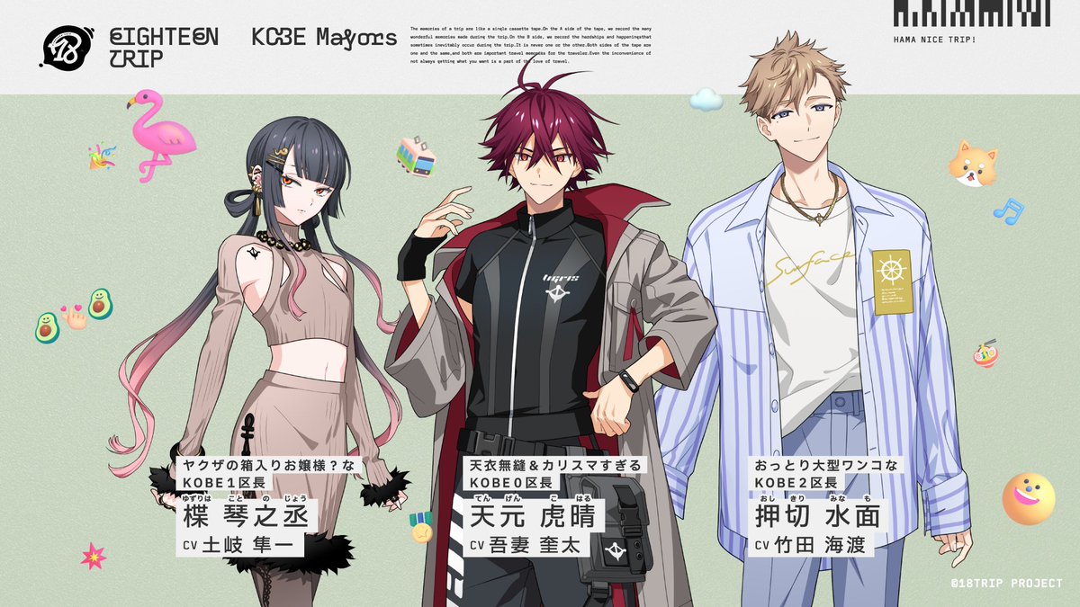 【18TRIP】声優（CV）・キャラクター一覧【エイトリ/エイティーントリップ】